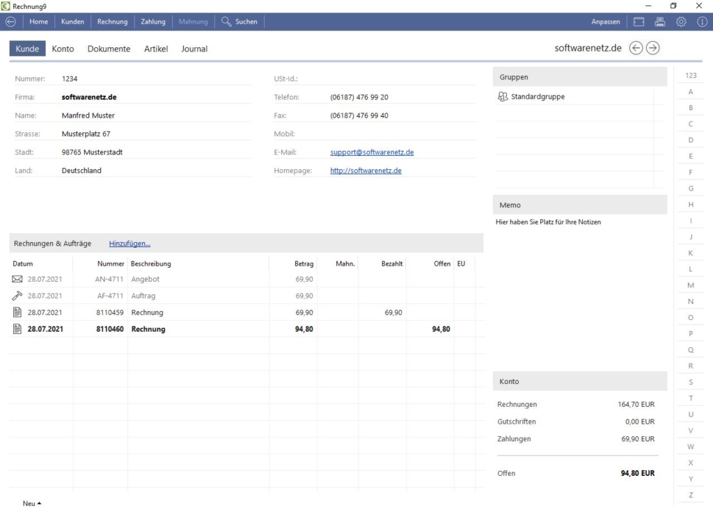 Softwarenetz - Rechnung 11 | BRTAN-IT
